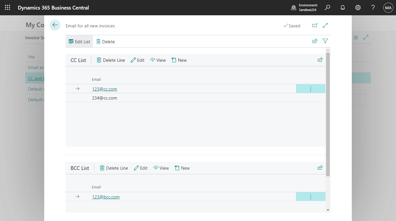 Dynamics 365 Business Central: Cc and Bcc in Email Editor – Set default ...