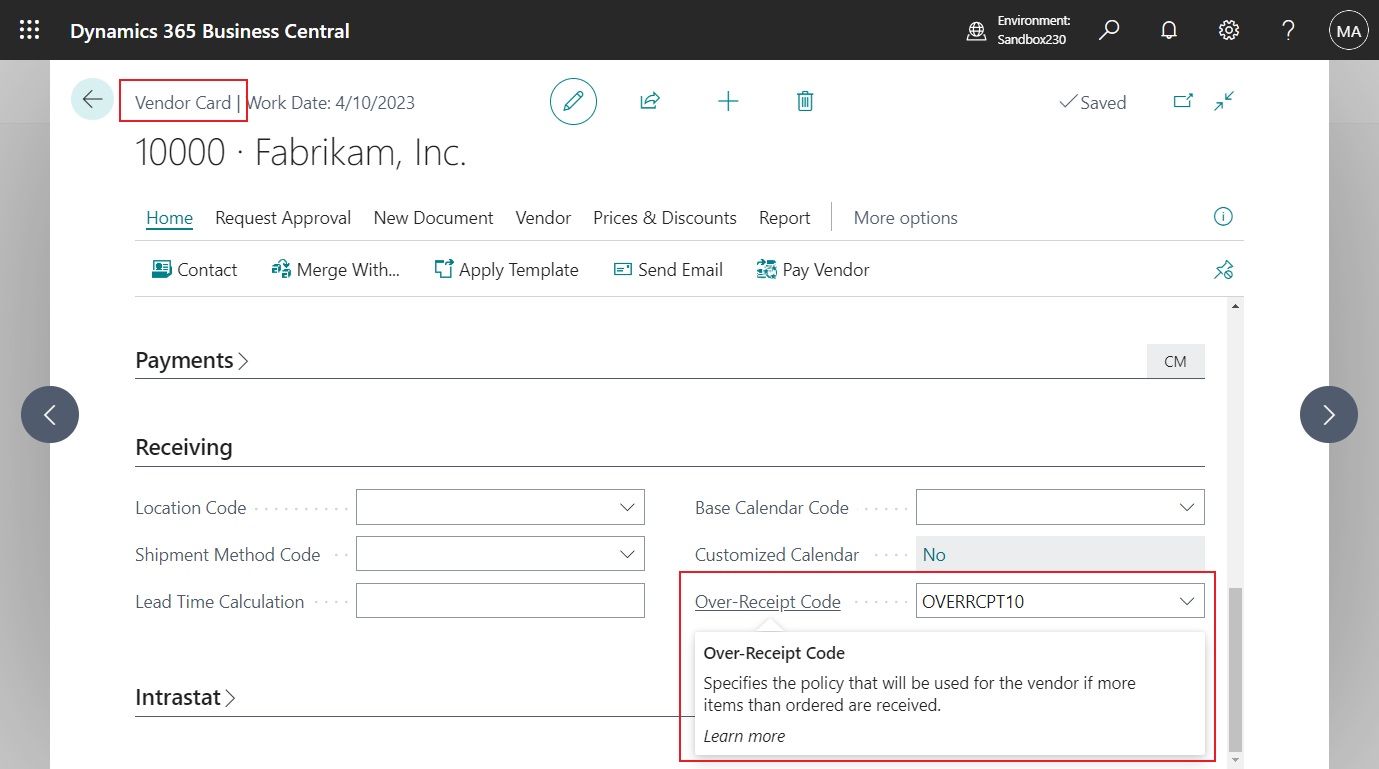Business Central 2023 wave 2 (BC23): Receive more items than ordered by ...