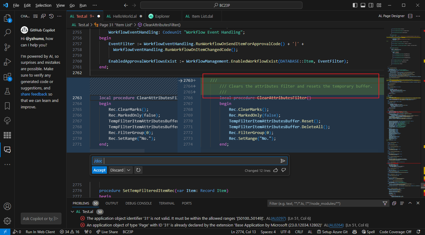 Dynamics 365 Business Central: GitHub Copilot Chat | Dynamics 365 Lab