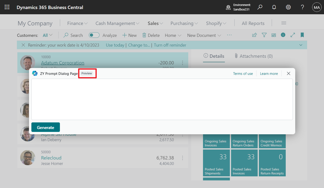 Dynamics 365 Business Central: PromptDialog page type (Integrate ...