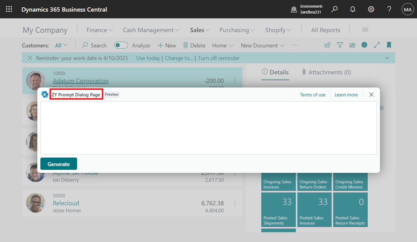 Dynamics 365 Business Central: PromptDialog page type (Integrate copilot capabilities ...