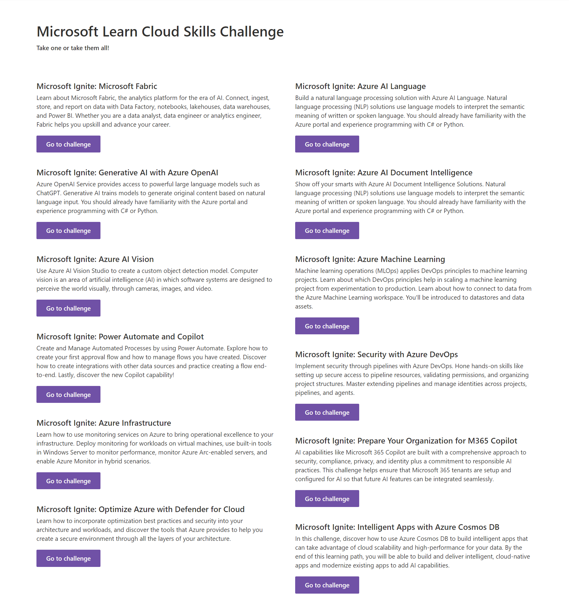Microsoft Learn Cloud Skills Challenge (Ignite Edition) | November 2023 (Win a VIP event pass ...