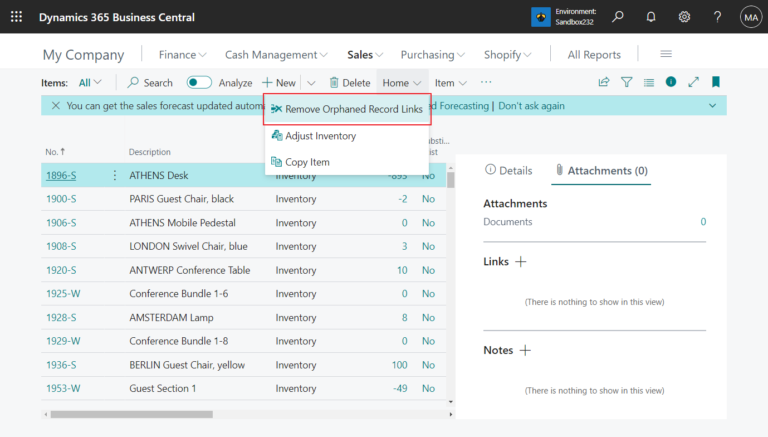 Dynamics 365 Business Central: Remove Orphaned Record Links | Dynamics 365 Lab