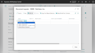 Dynamics 365 Business Central: Report Selection for standard documents (Set up default reports ...
