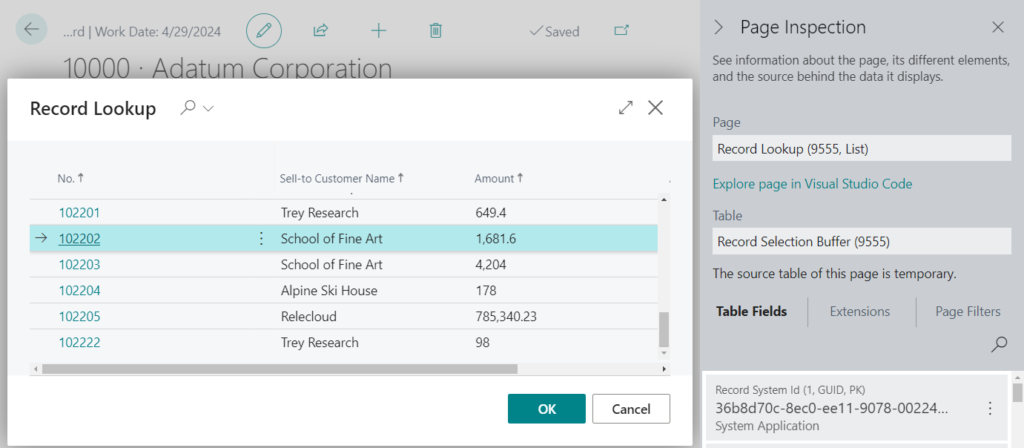 Dynamics 365 Business Central: How to create a universal record selection/lookup page ...
