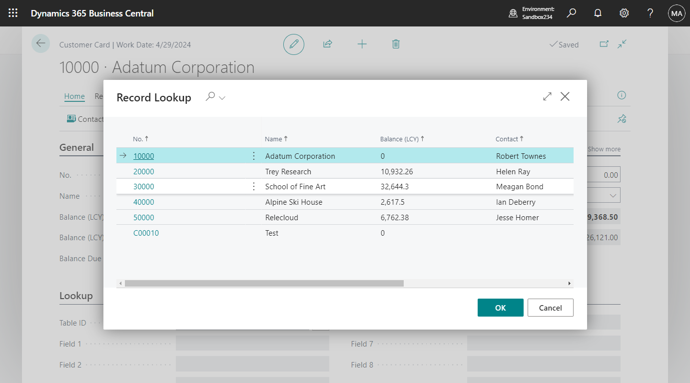 Dynamics 365 Business Central: How to create a universal record selection/lookup page ...