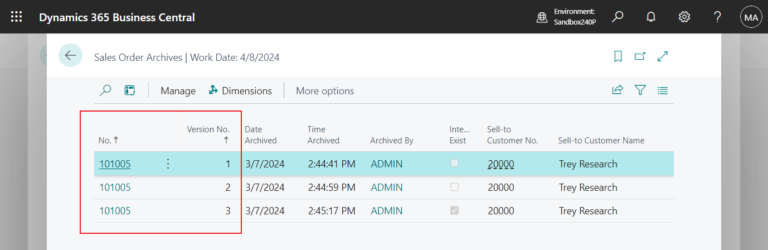 Business Central 2024 wave 2 (BC25): Archive service management ...