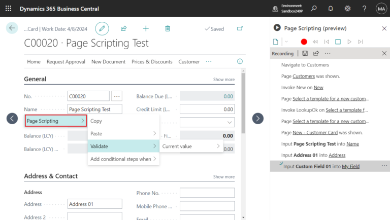 Business Central 2024 wave 1 (BC24): Use in-client page scripting tool ...