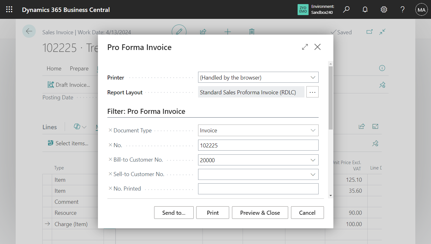 Dynamics 365 Business Central: How to print all type of lines in ...