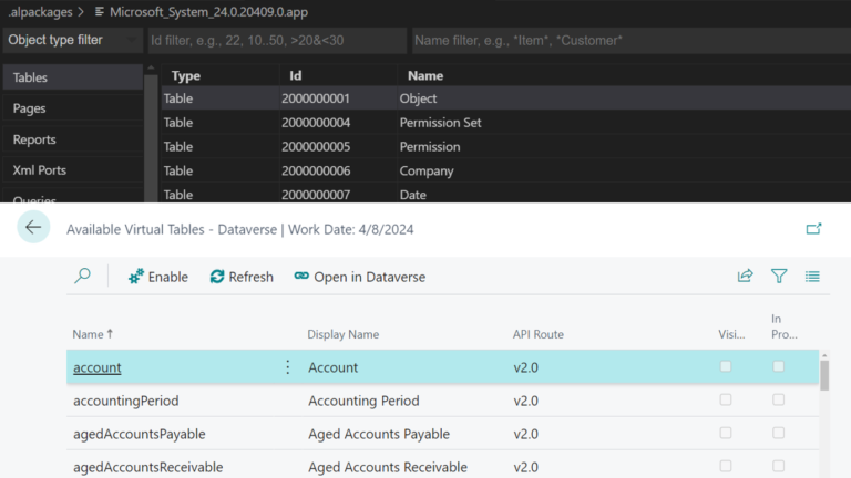 Dynamics 365 Business Central: System tables, Virtual tables and ...