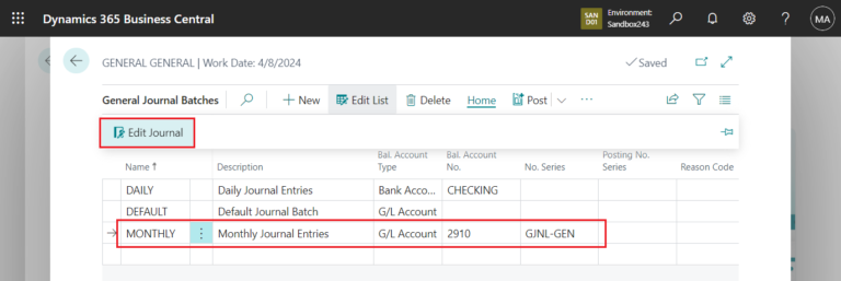 Dynamics 365 Business Central: How to set General Journal Batch via AL ...