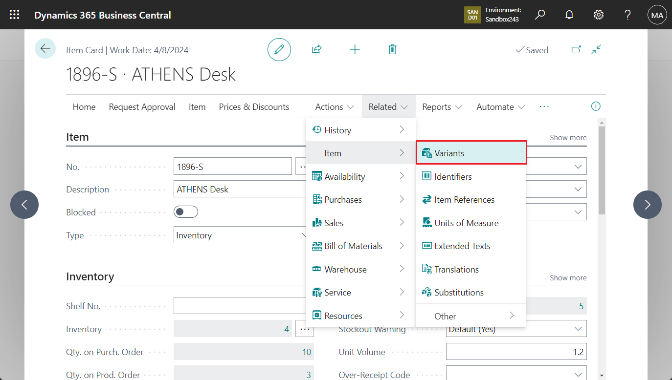 Dynamics 365 Business Central: How to quickly check inventory quantity ...