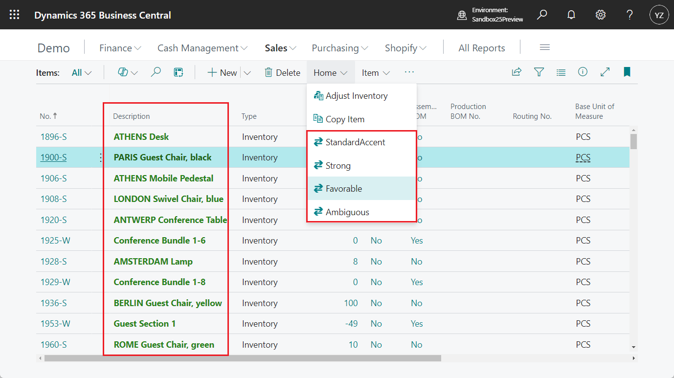 Business Central 2024 wave 2 (BC25): new data type PageStyle | Dynamics ...
