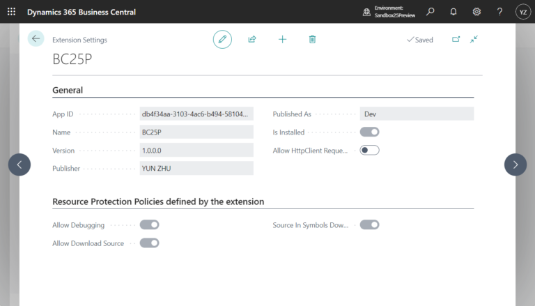 Business Central 2024 wave 2 (BC25): Pull extension source from GitHub when opening Visual ...