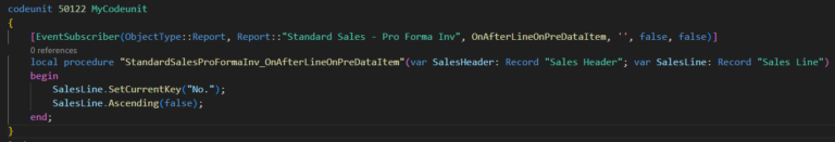 Dynamics 365 Business Central: Can we change the default sorting/line ordering of standard ...