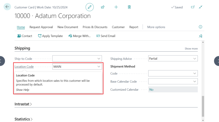 Dynamics 365 Business Central: Define default location for sales or purchase | Dynamics 365 Lab