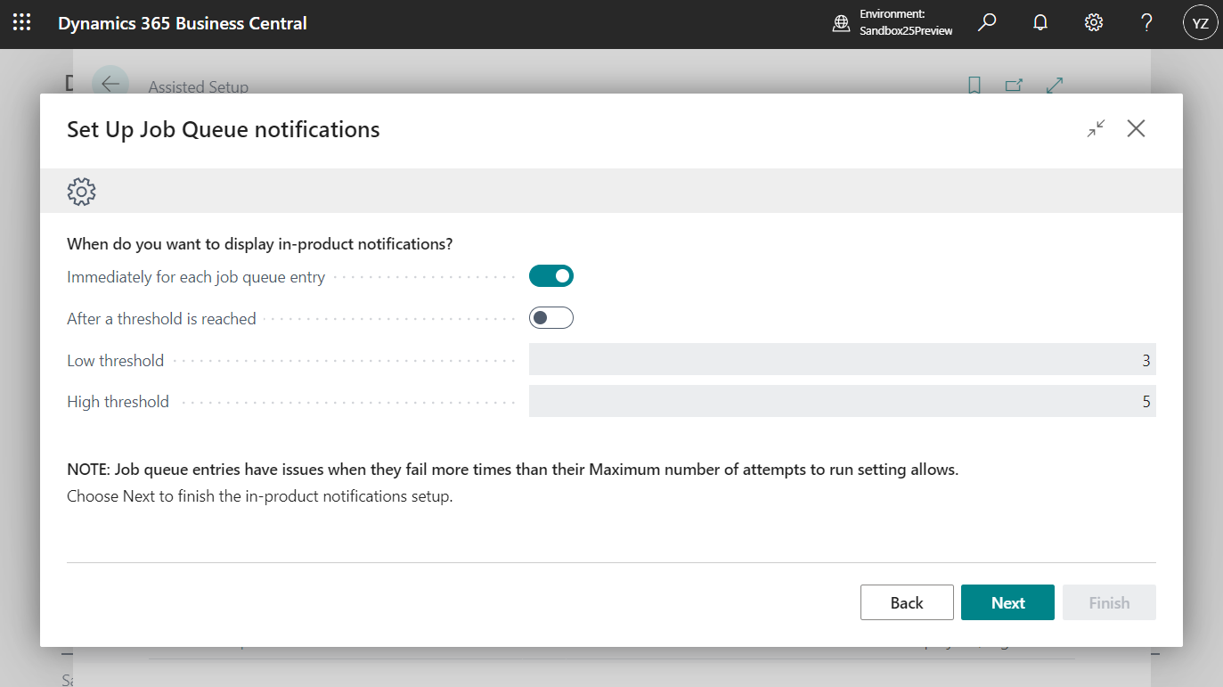 Business Central 2024 wave 2 (BC25): Get external notifications when job queue entries fail (Set ...