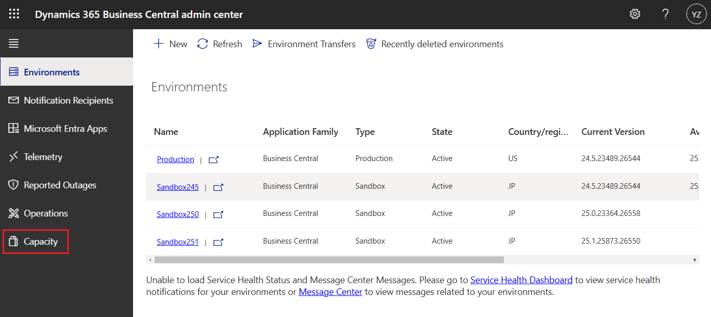 Dynamics 365 Business Central: How to check tenant size, environment ...