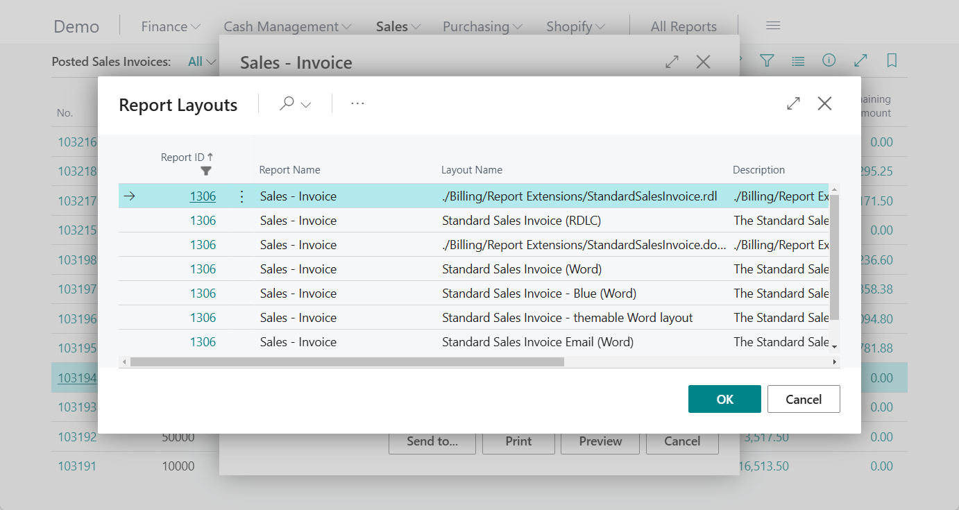 Dynamics 365 Business Central: Bulk export/download reports with different layouts to a zip file ...
