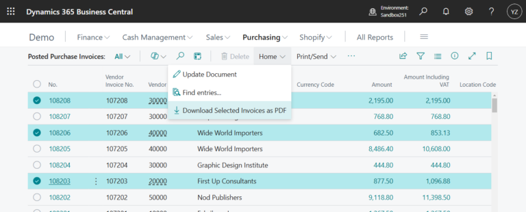 Dynamics 365 Business Central: Bulk export/download reports with ...