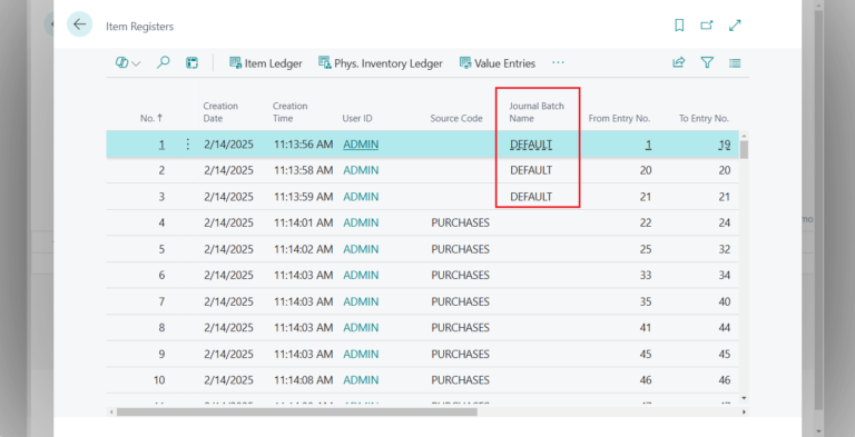 Dynamics 365 Business Central: Increment Batch Name in Item/General ...