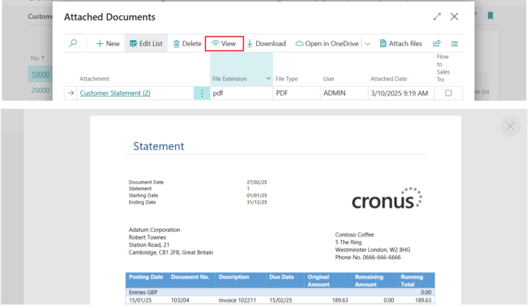 Business Central 2025 wave 1 (BC26): Preview PDF attachments directly ...