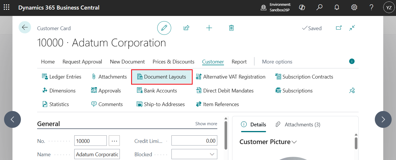 Business Central 2025 wave 1 (BC26): Use enhanced customer document ...