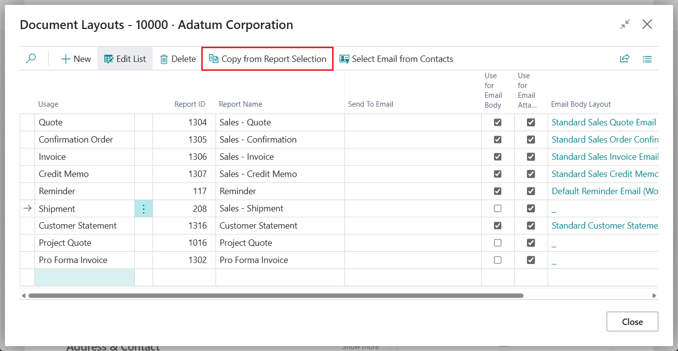 Business Central 2025 wave 1 (BC26): Use enhanced customer document ...