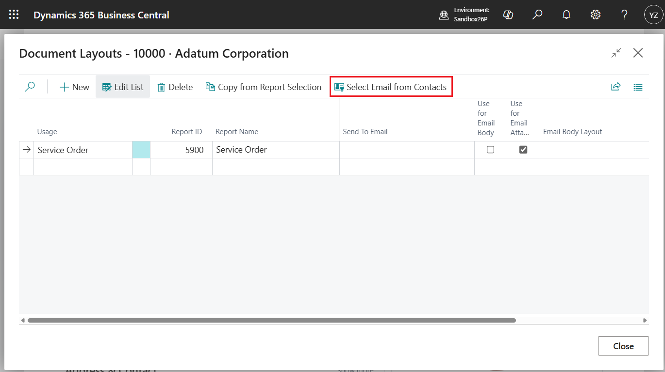 Business Central 2025 wave 1 (BC26): Use enhanced customer document ...