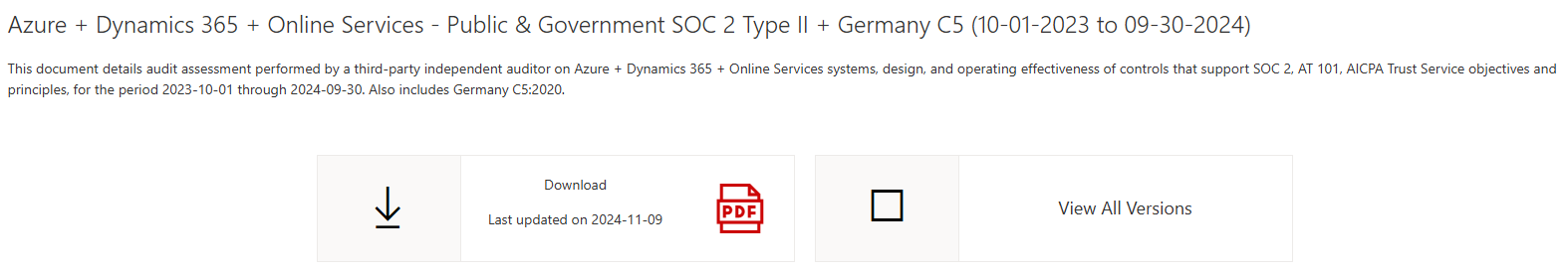 Dynamics 365 Business Central: Download System and Organization Controls reports (SOC 1, SOC 2 ...