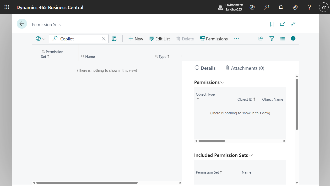 Business Central 2025 wave 1 (BC26): New permission set (Copilot System ...