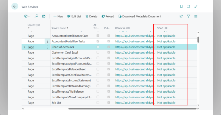 Business Central 2025 wave 1 (BC26): Support for SOAP endpoints is ...