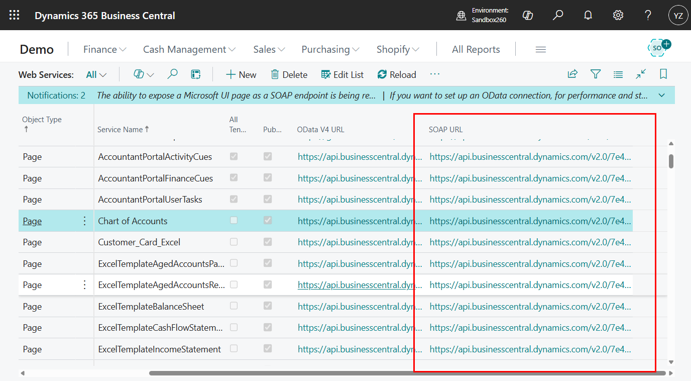 Business Central 2025 wave 1 (BC26): Support for SOAP endpoints is ...