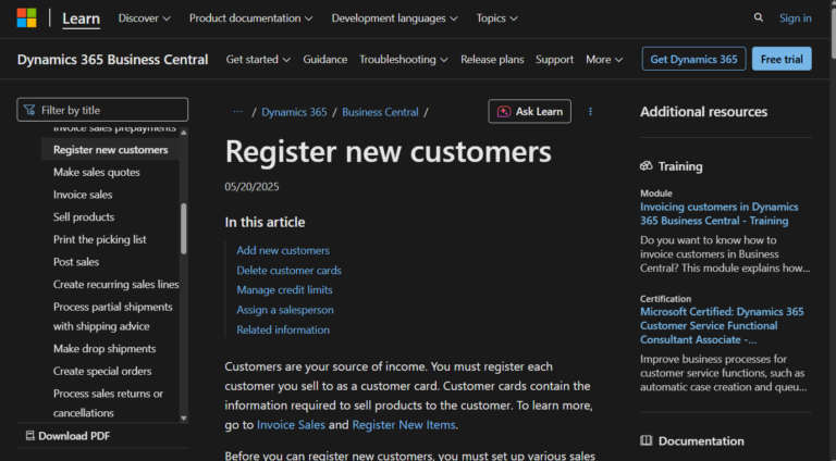 Dynamics 365 Business Central: Using Ask Learn (AI assistant) on Microsoft Learn (Technical ...