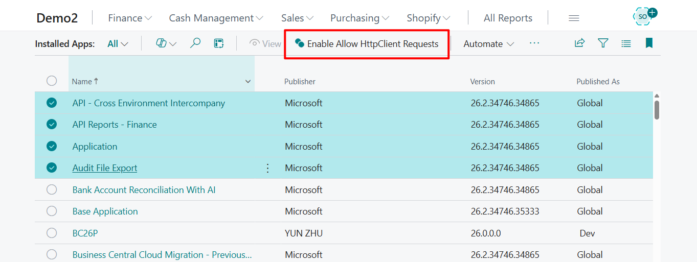 Dynamics 365 Business Central: How to set Allow HttpClient Requests for ...