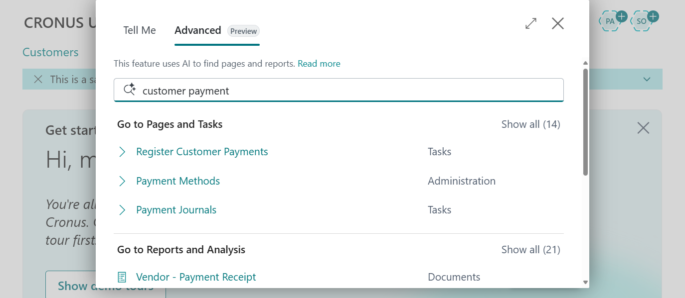 Business Central 2025 wave 2 (BC27): Find pages and reports with ...