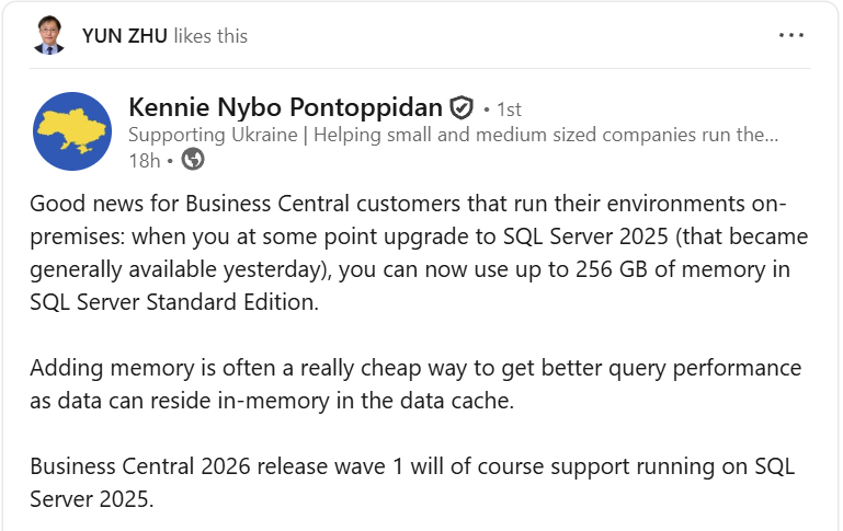 Information sharing: SQL Server 2025 is now GA – Business Central to ...